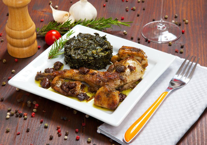 Baked Rabbit with Vegetables in a Dish Stock Image - Image of baked ...