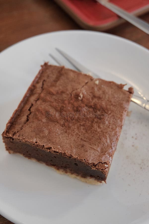Baked Rectangular Chocolate Brownie Pie Stock Image - Image of homemade ...