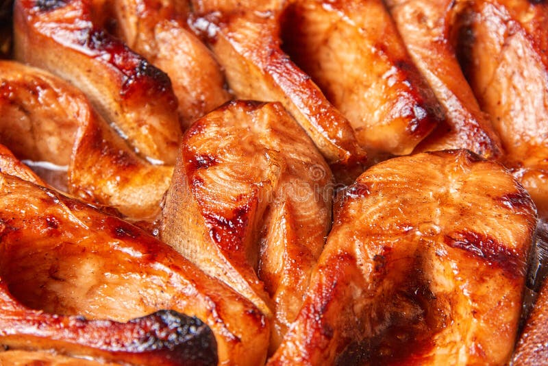 Baked Red Fish in a Marinade of Teriyaki Sauce Stock Image - Image of ...