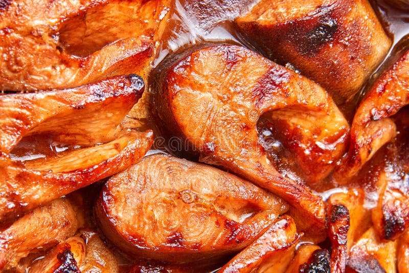 Baked Red Fish in a Marinade of Teriyaki Sauce Stock Image - Image of ...