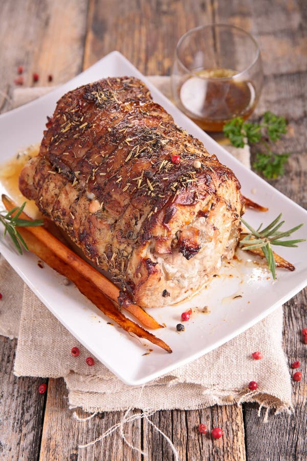 Baked roast beef stock image. Image of food, rustic - 106348127