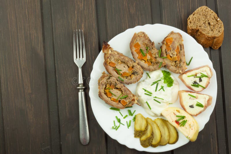 Baked Roll with Minced Meat, Cheese Rolls and Mayonnaise. Homework ...