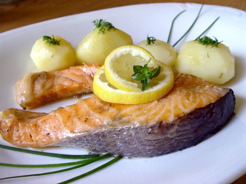 Baked salmon stock photo. Image of steak, fillet, haute - 912602