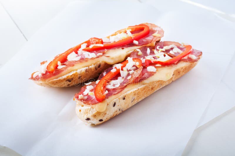 Baked sandwich with stock image. Image of brown, gourmet - 49386905