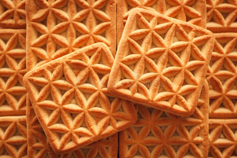 Shortbread Cookies with Grid Pattern Stock Photo - Image of cookies ...
