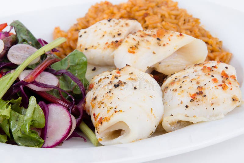 Baked Sole Fillet, Risotto and Pesto Recipe Stock Image - Image of ...