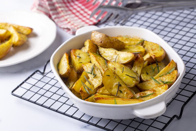 Baked Spiced Potatoes Look Delicious Stock Image - Image of white ...