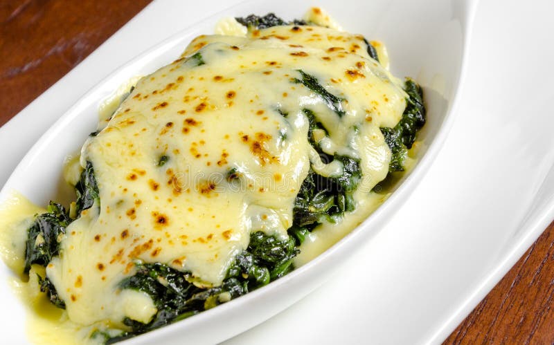Baked Spinach Baked Spinach with Cheese Stock Photo - Image of dinner ...