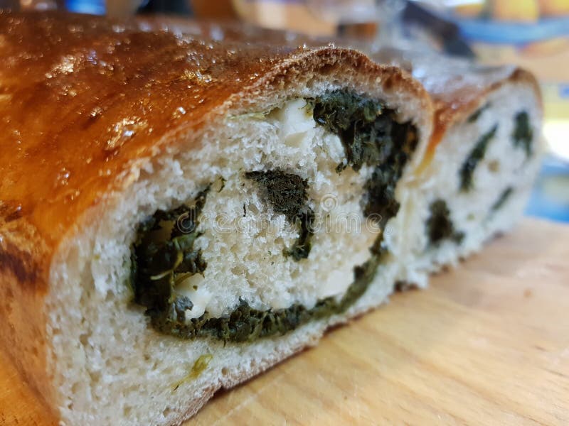 Spinach bread stock image. Image of baked, spinach, bread - 124183455