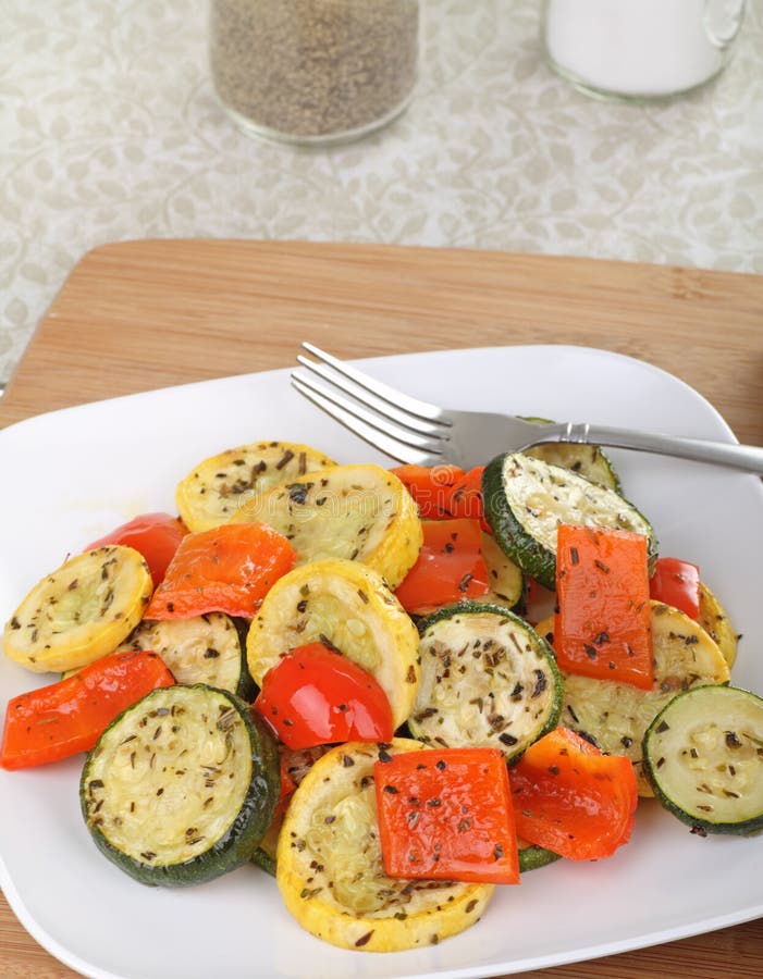 Baked Squash and Peppers stock photo. Image of yellow - 21002446