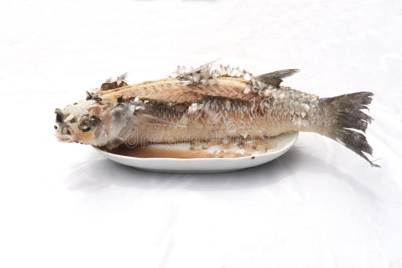 Baked Striped Snakehead Fish with Salt Coated. Stock Image - Image of ...