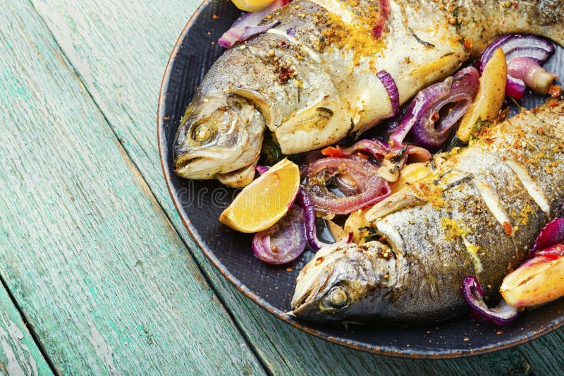 Baked Trout with Lemon,fish Dish Stock Photo - Image of omega, rainbow ...