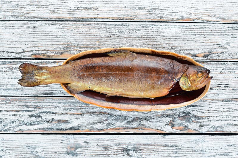 Baked Trout with Vegetables. Top View Stock Image - Image of dining ...