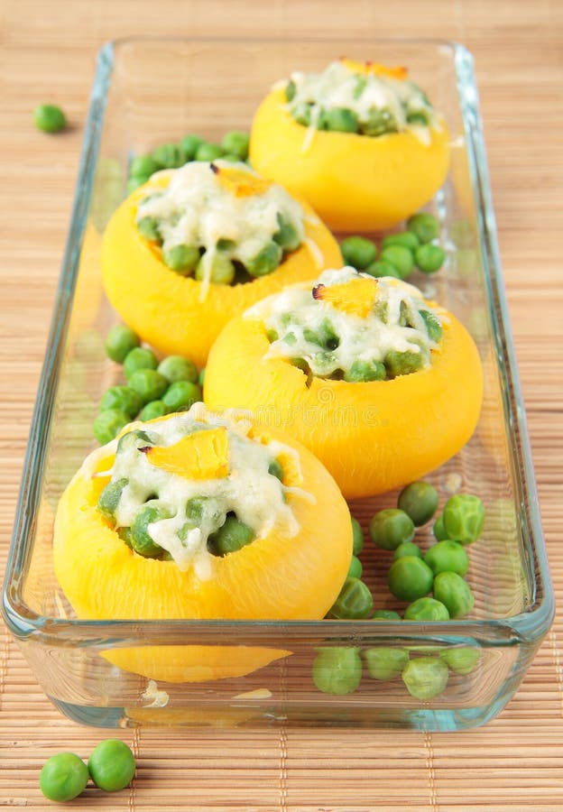 Baked Turnips, Stuffed with Green Peas and Cheese Stock Photo - Image ...