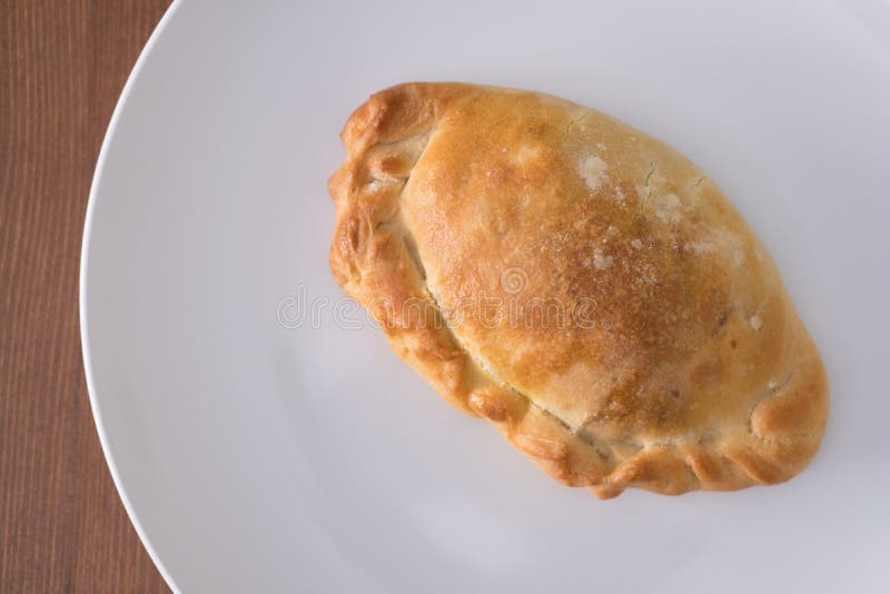 Baked Vegetable Pasty on a White Plate Stock Image - Image of ...