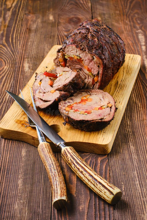 Baked with Vegetables Beef Roll Stock Photo - Image of celery, fried ...