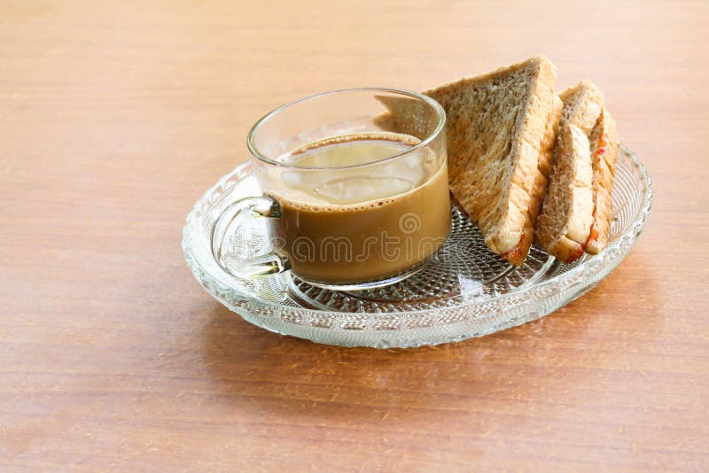 Baked Whole Wheat Bread with Coffee Stock Photo - Image of morning ...