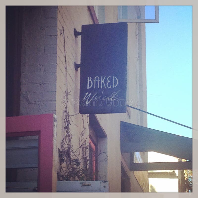 Baked and Wired Sign editorial photo. Image of baked - 46239856