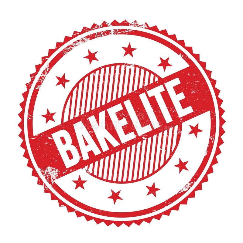 BAKELITE Text Written on Red Grungy Round Stamp Stock Illustration ...