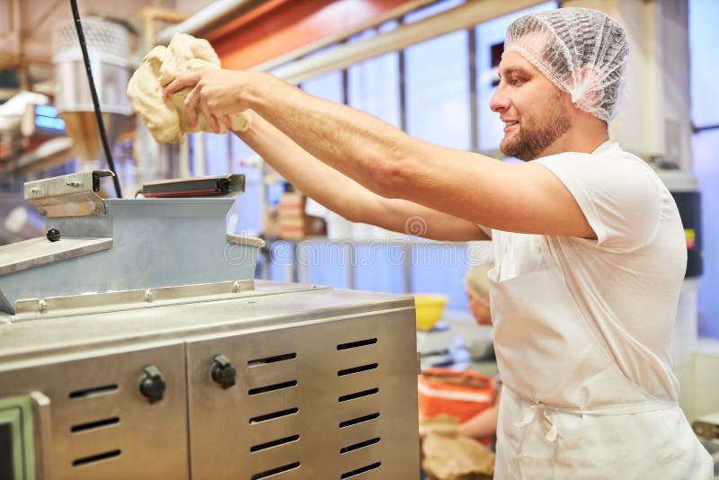 Baker Apprentice Holds Fresh Dough in His Hands Stock Photo - Image of ...