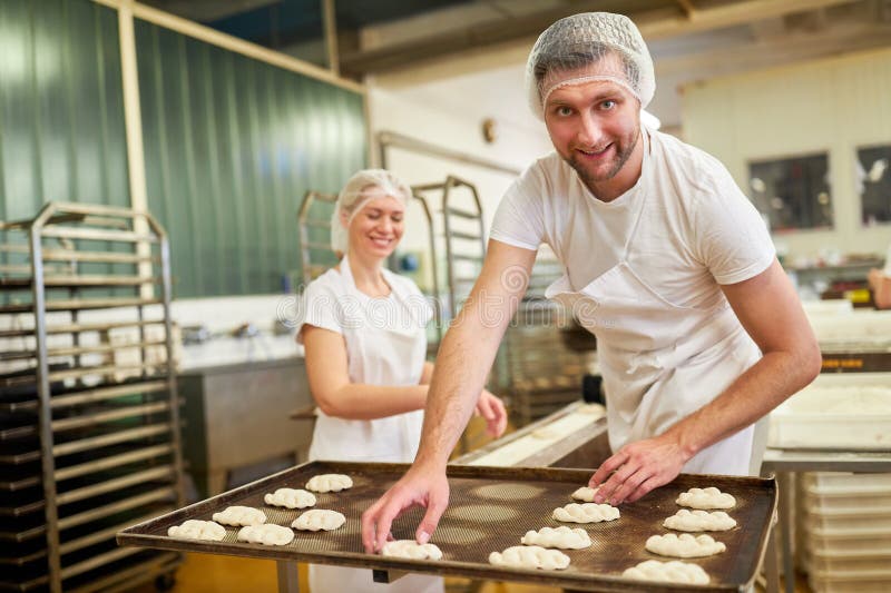 Baker Apprentice in Training Makes Yeast Braids Stock Photo - Image of ...