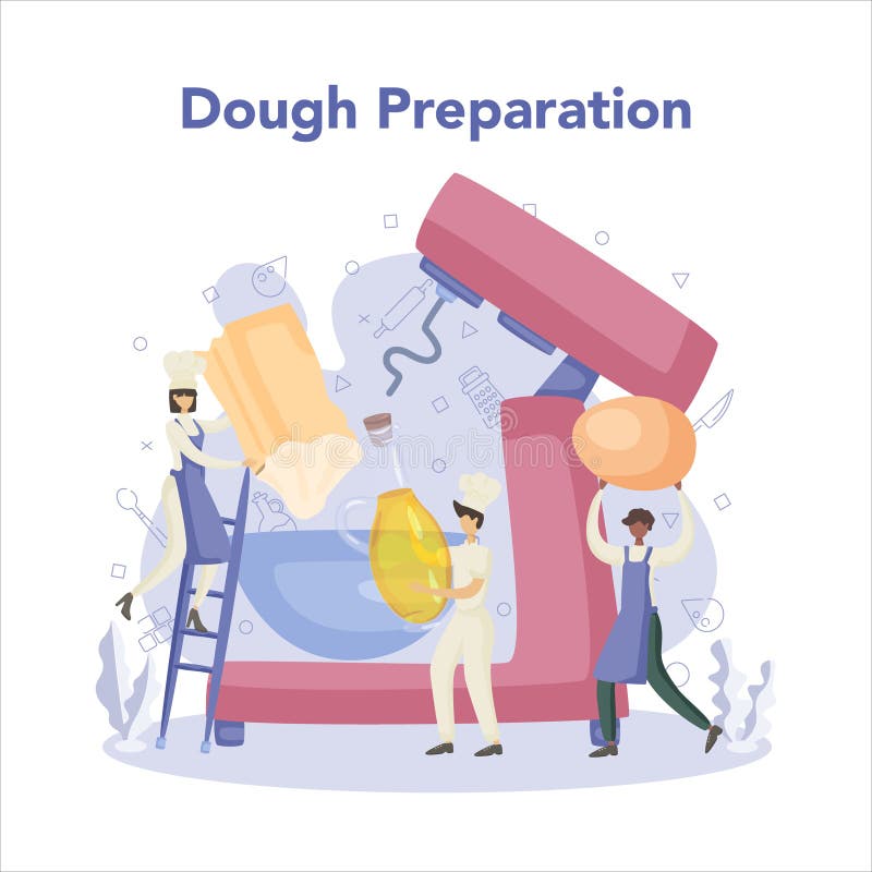 Baker and Bakery Concept. Chef in the Uniform Baking Bread Stock Vector ...