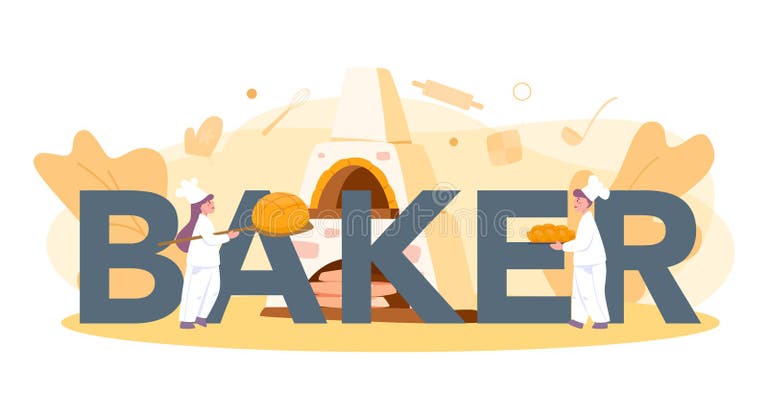 Baker and Bakery Typographic Header Concept. Chef in the Uniform Stock ...