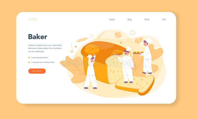 Baker and Bakery Web Banner or Landing Page. Chef in the Uniform Stock ...