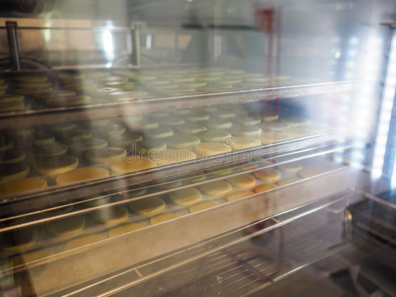 Baking a Large Group of Cookies in a Professional Oven in a Cake Lab ...