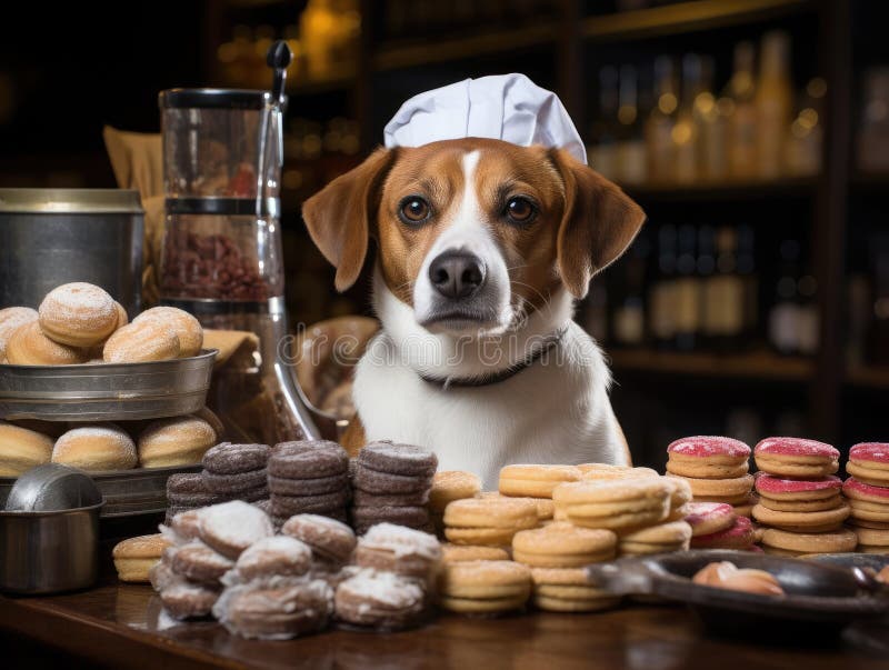 Baker Beagle with Mini Bakery Set Stock Illustration - Illustration of ...
