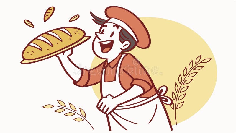 Baker with Bread, Bakery Worker and Food Industry Vector Design ...