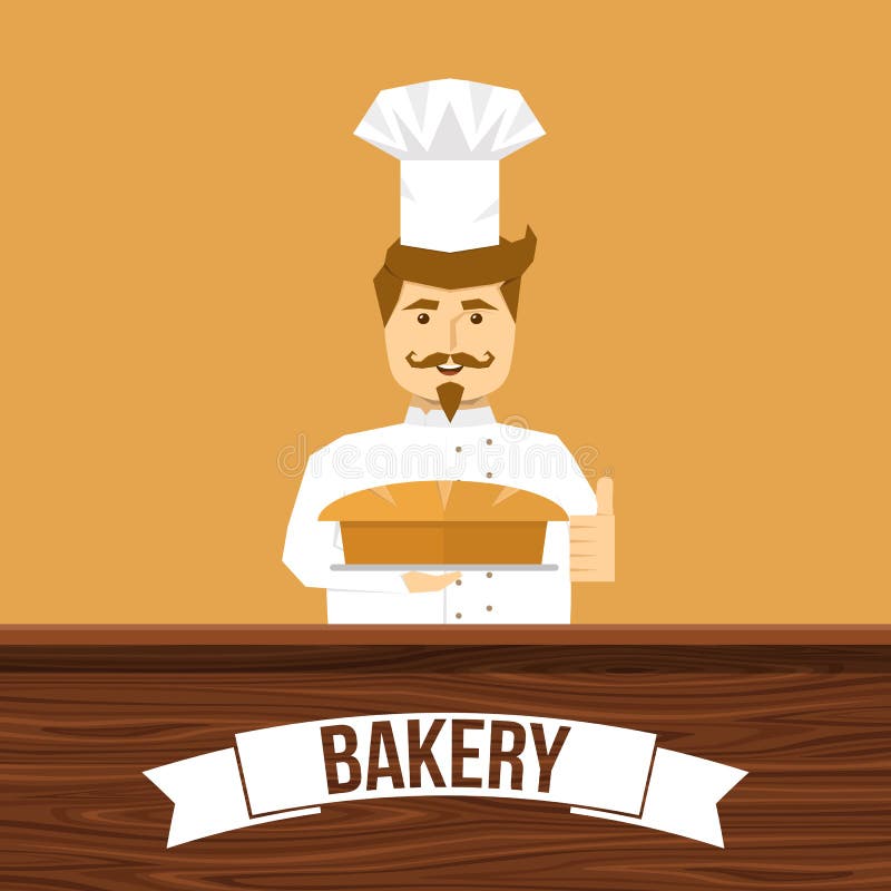 Baker with Bread Sketch Vector Illustration Stock Vector - Illustration ...