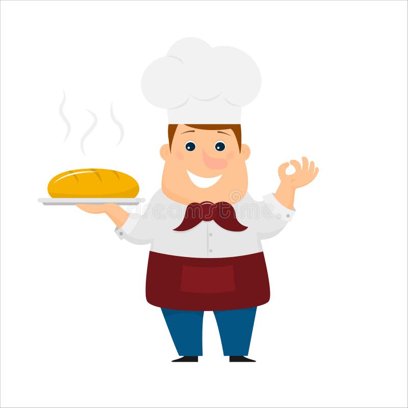 Baker with Bread Sketch Vector Illustration Stock Vector - Illustration ...