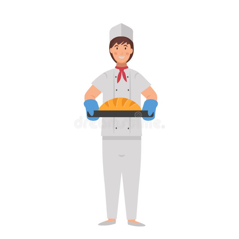 Baker with Bread Sketch Vector Illustration Stock Vector - Illustration ...