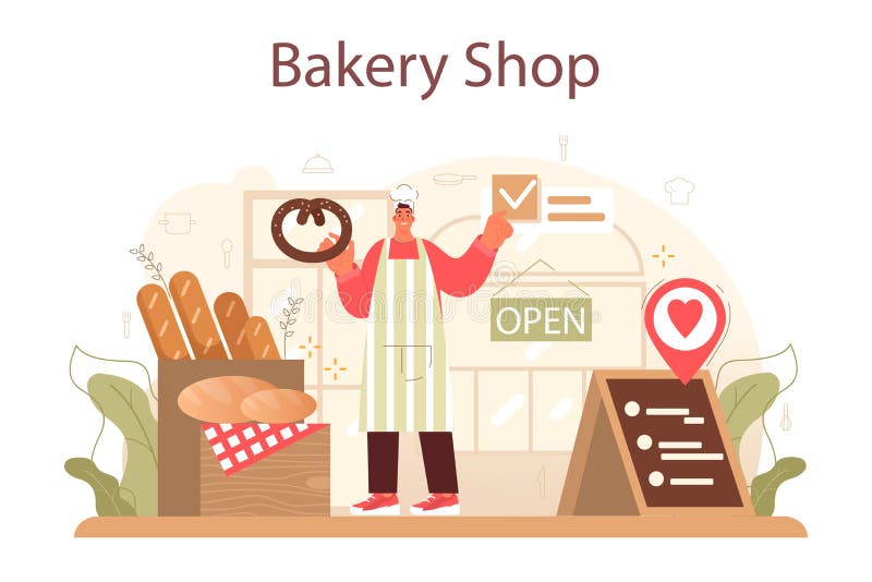 Baker Concept. Chef in the Uniform Baking Bread. Baking Pastry Process ...