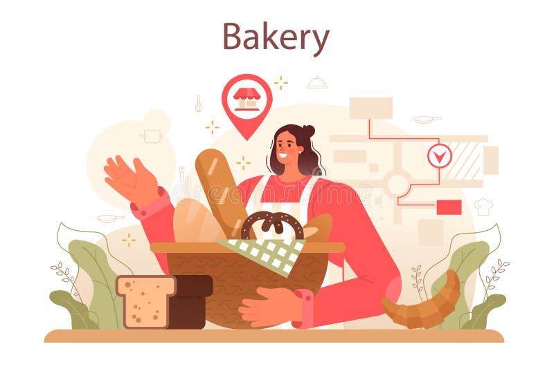 Baker Concept. Chef in the Uniform Baking Bread. Baking Pastry Process ...