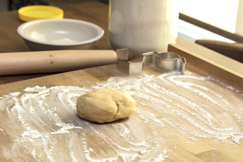 Baker Cutting Halloween Cookies Stock Photo - Image of butter, activity ...
