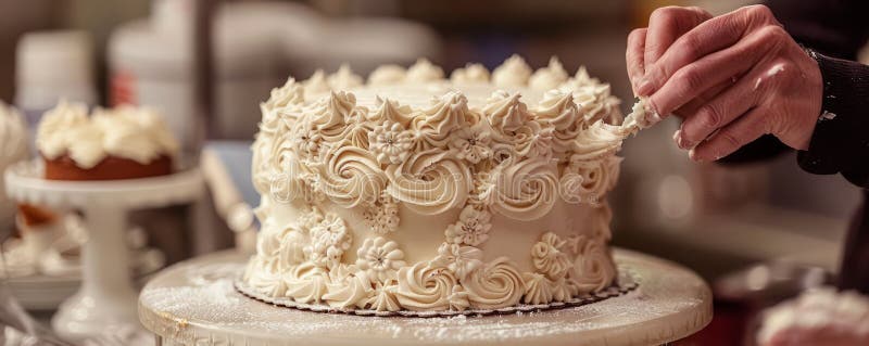 A Baker Decorating a Cake with Intricate Designs Inspired by Vintage ...
