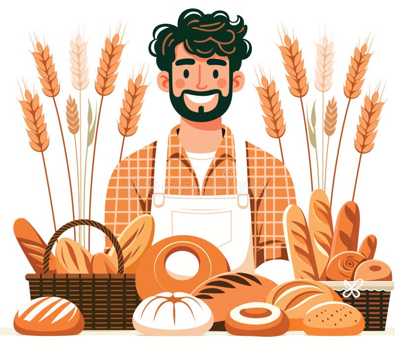 Baker Flat Design stock vector. Illustration of smiling - 321774321