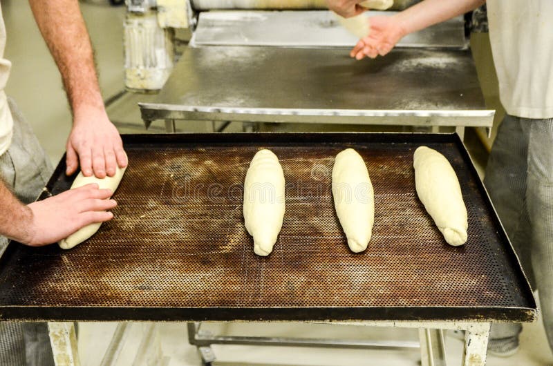 Fresh Bread Stacked on a Shelves in Bakery. Different Kinds of Bread ...
