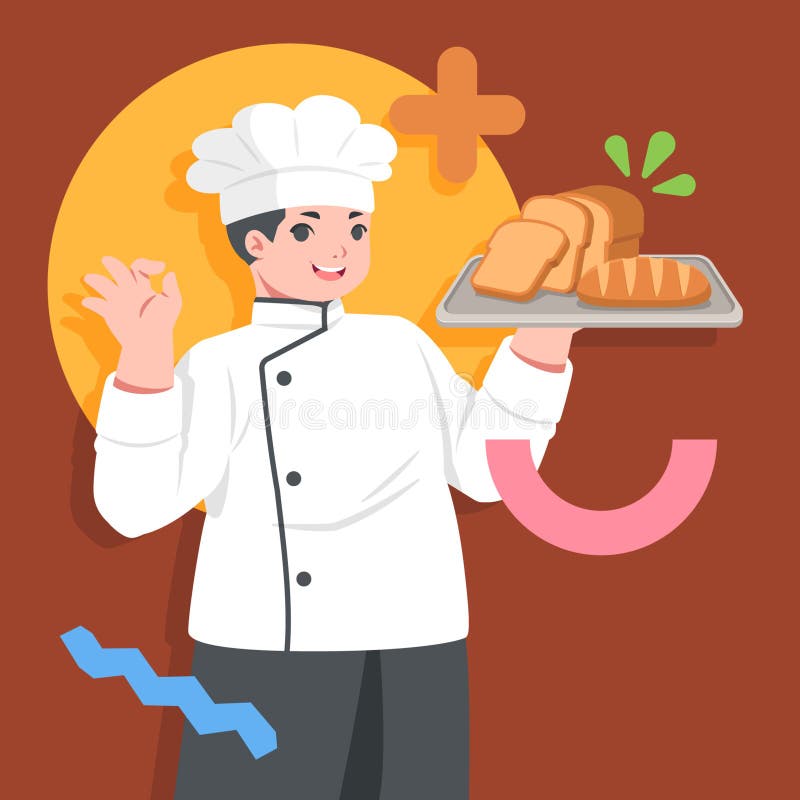 Baker Illustration in Flat Design Stock Illustration - Illustration of ...
