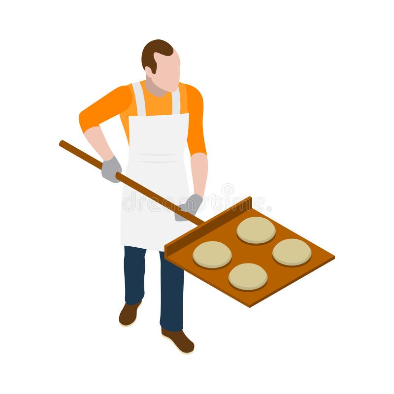 Baker Isometric Icon stock vector. Illustration of production - 272286740
