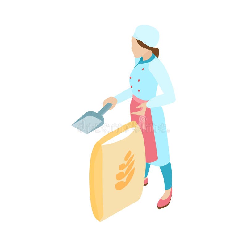 Baker Isometric Illustration Stock Vector - Illustration of worker ...