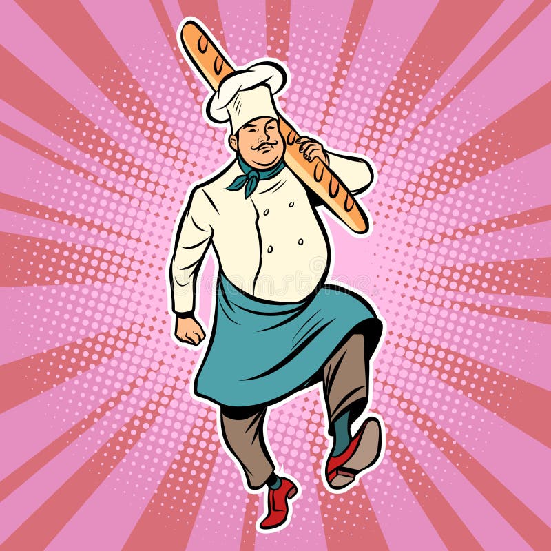 Baker with a loaf of bread stock vector. Illustration of bake - 142794021