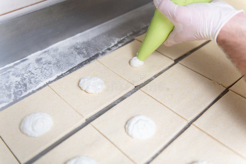 Baker Making Croissant before Going To the Oven Stock Photo - Image of ...