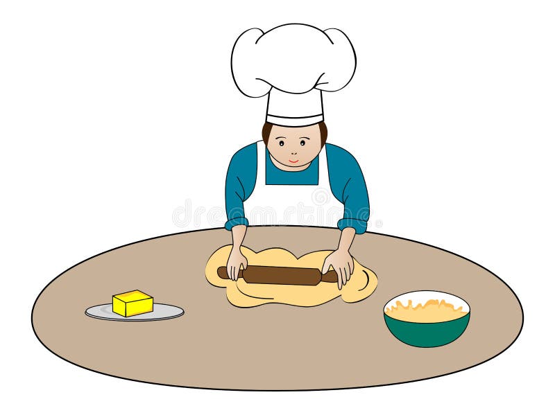 Baker making dough stock vector. Illustration of apron - 38390492