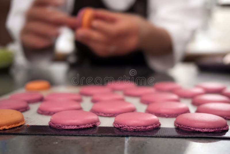 Baker Making Macaron Dessert Stock Image - Image of color, france: 47450333