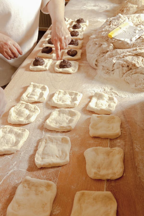 Baker Making Sweet Pastry stock image. Image of dough - 41890047