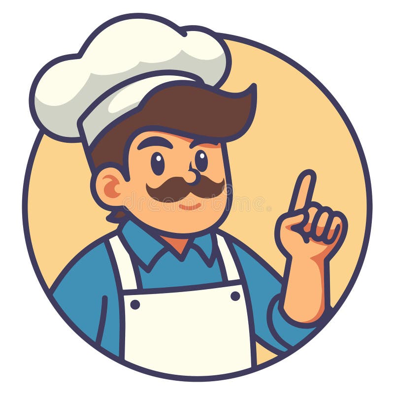 Baker Man Cartoon Design Art Illustration Stock Vector - Illustration ...