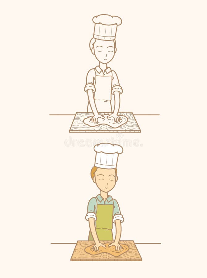 Baker man stock vector. Illustration of drawn, food, vector - 77943426